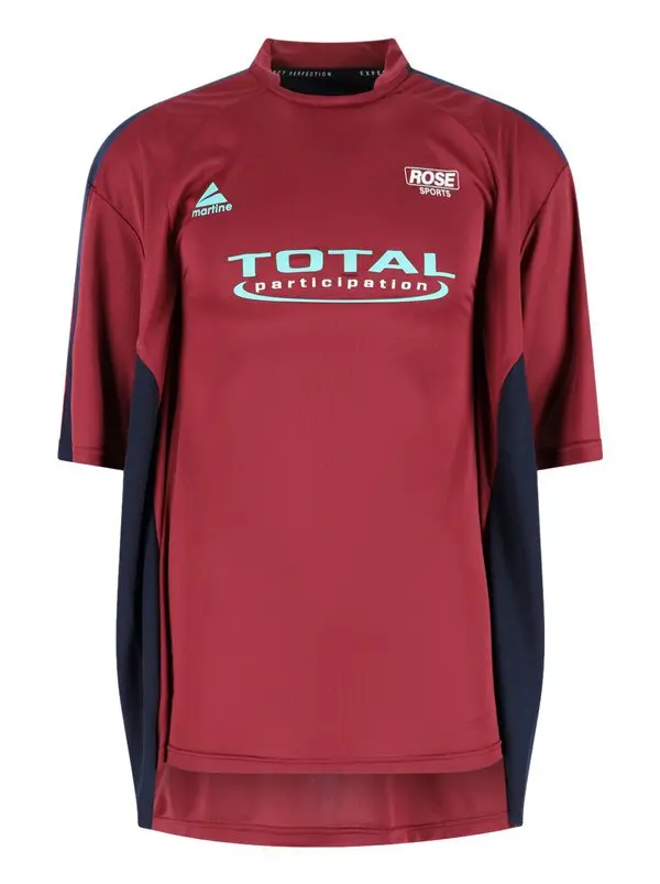 Martine Rose Graphic Mock Neck Sports Jersey T-shirt - Red
