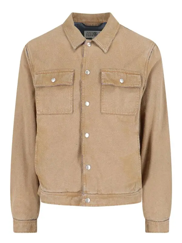 MAISON MARGIELA Cotton Jacket With Polyurethane Coating - Brown