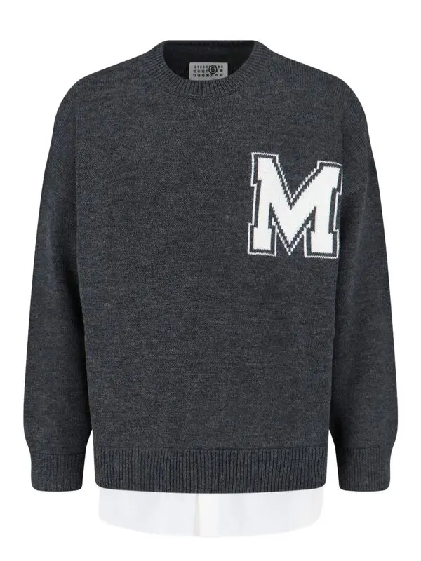 MAISON MARGIELA M" Patch Pullover Sweater - Grey