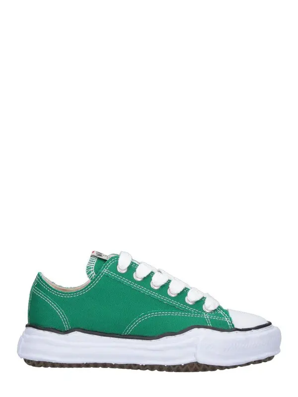 Mihara Yasuhiro Cotton Upper Lace Up Sneakers - Green