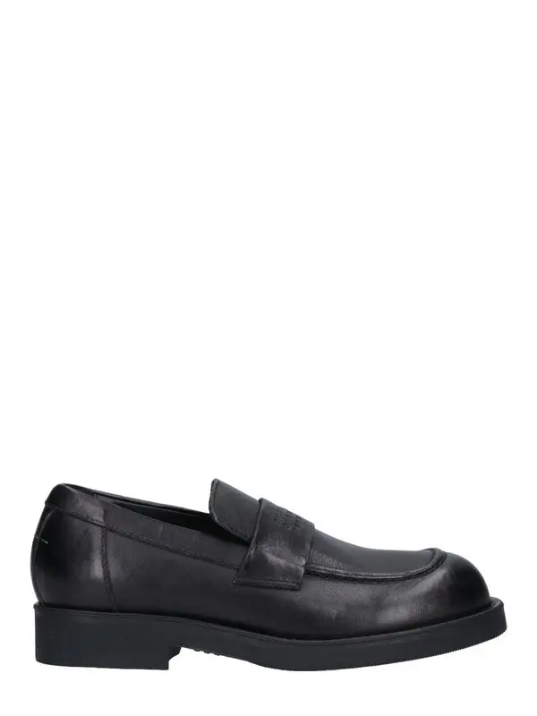 MAISON MARGIELA Leather Penny Loafer With Lug Sole - Black