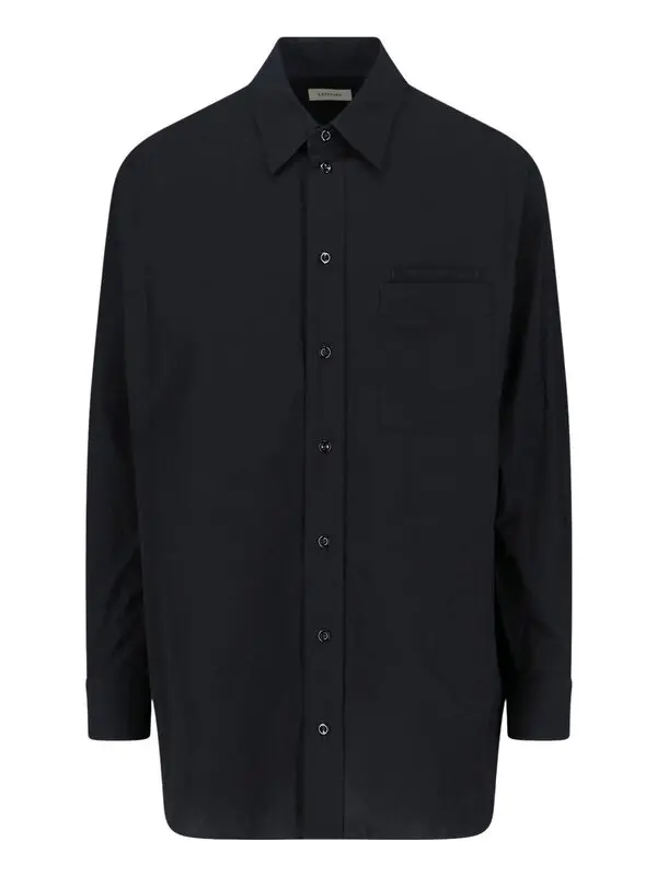 LEMAIRE Long Sleeve Button-up Shirt - Black