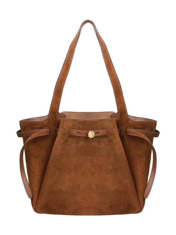 Tory Burch Suede Shoulder Handbag - Brown