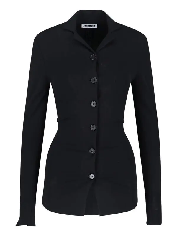 JIL SANDER Button-up Silk-blend Shirt - Black