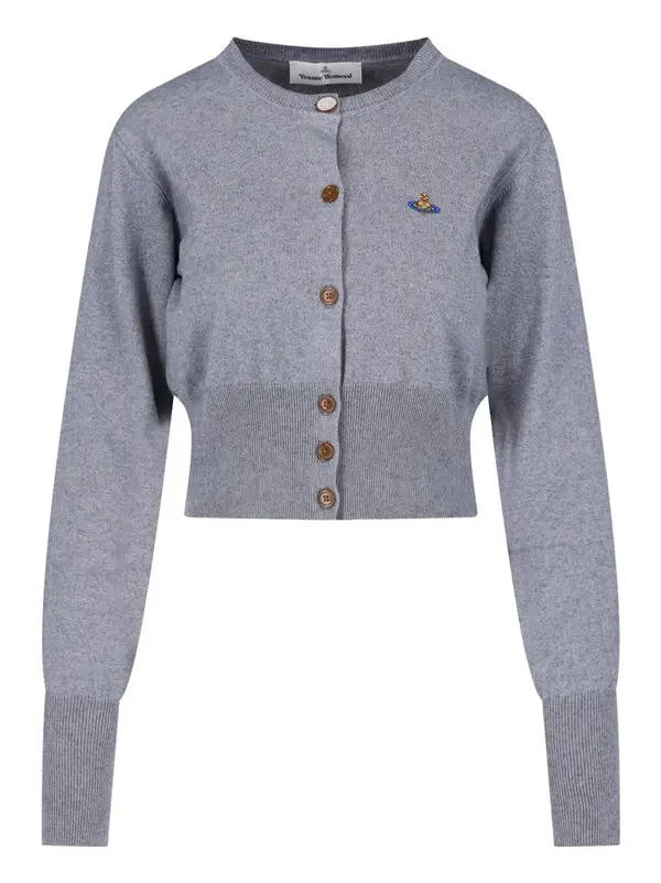 VIVIENNE WESTWOOD 85% Cotton, 15% Cashmere Crewneck Sweater - Grey