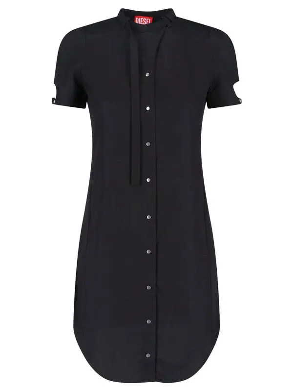 DIESEL® Lyocell Button-up Midi Dress - Black