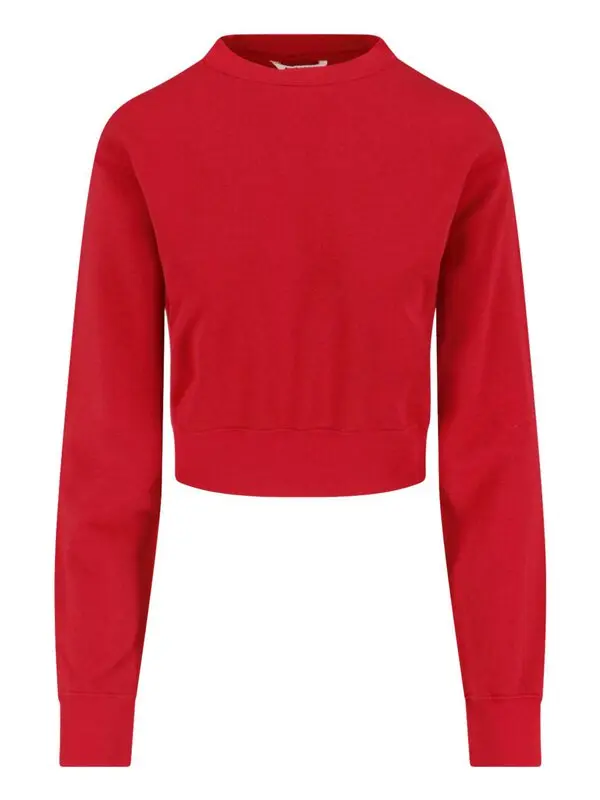 Auralee Luxury Cotton-wool-silk Crew Neck Sweater - Red