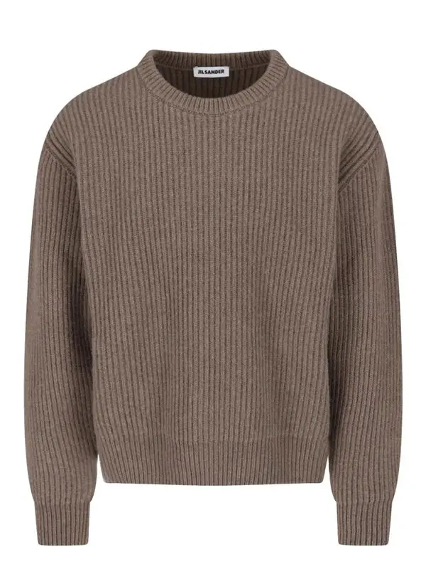 JIL SANDER Ribbed Quarter-zip Wool Pullover - Green