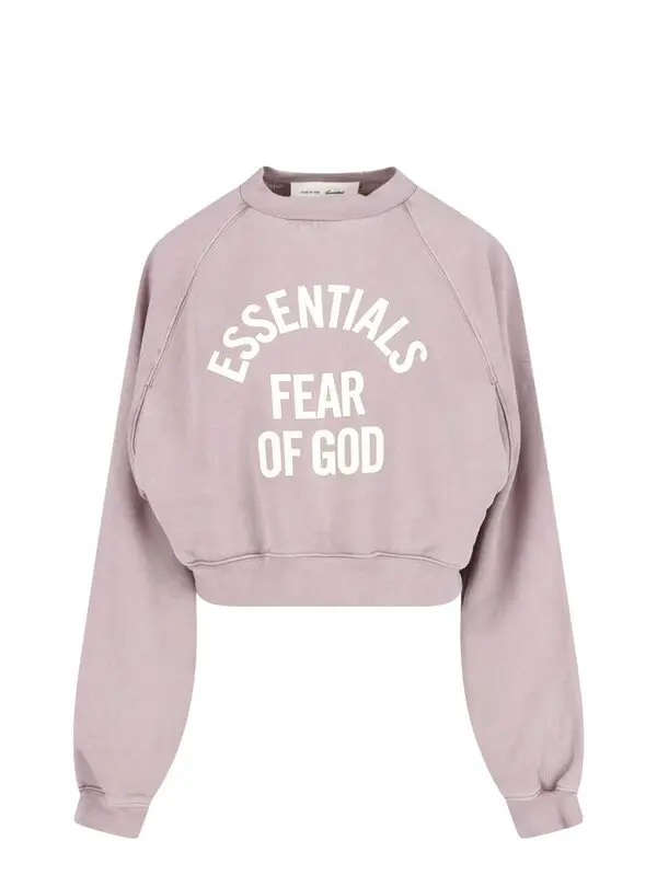 Fear Of God Cropped Graphic Sweatshirt - Violet