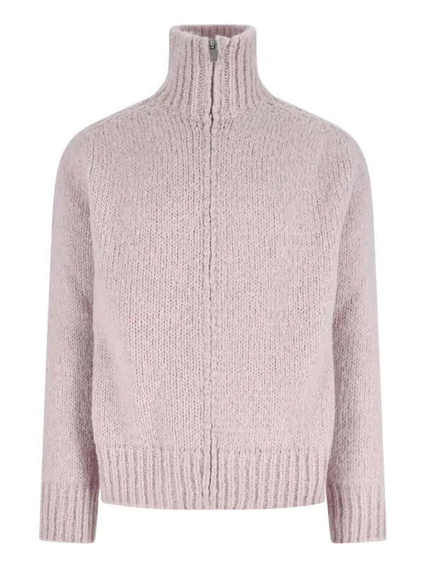 JIL SANDER Mohair-alpaca Zip-up Sweater - Pink