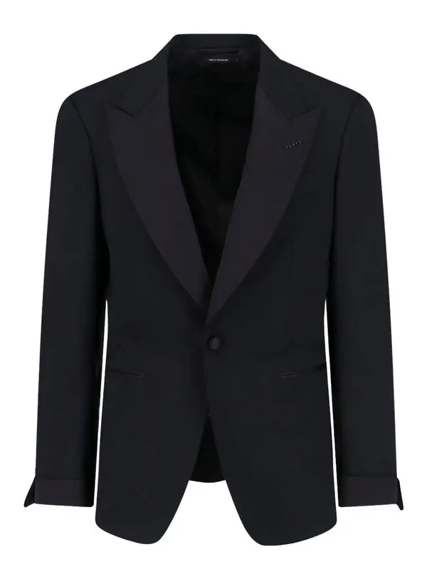 TOM FORD Single-breasted Tuxedo Blazer - Black