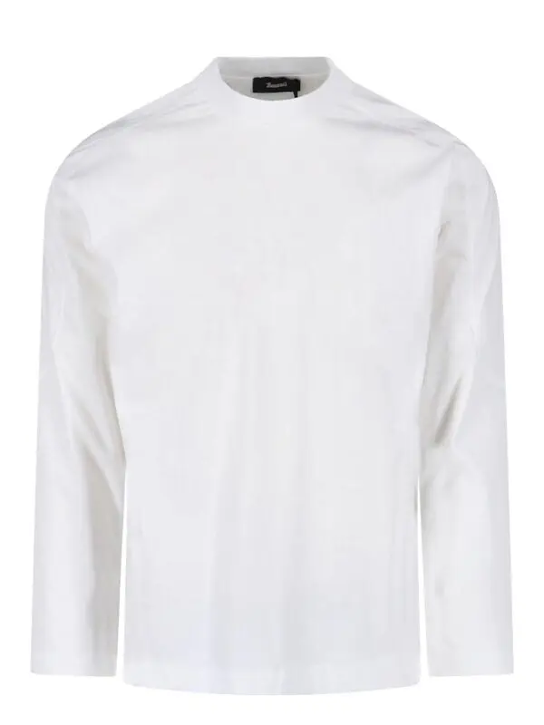 Herno Light & Natural Cotton T-shirt With Knit-edge Detail And Embroidery - White