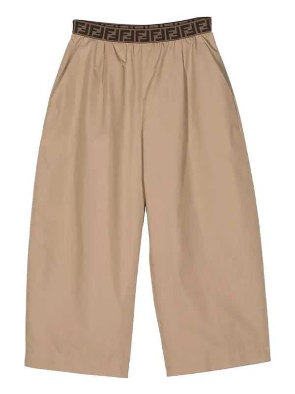 Fendi Elasticated Waist Monogram Trousers - Beige