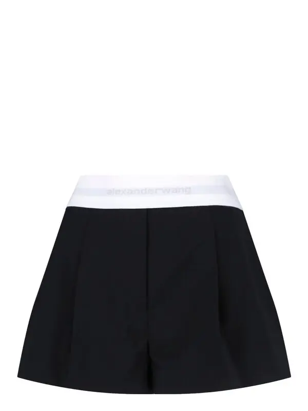 Alexander Wang Sculpted Wool-blend Trousers With Stretch Lining - Black