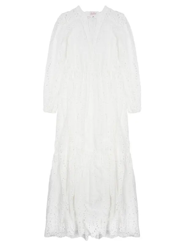 MC2 SAINT BARTH Printed Cotton Maxi Dress - White