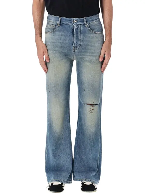 Amiri Distressed Flare Jeans - Desert Sky