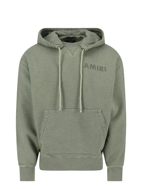 Amiri Cotton Hooded Pullover With Graphic Detail - Green