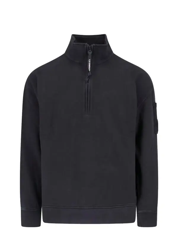 C.P. COMPANY 100% Cotton Crewneck Sweater - Black