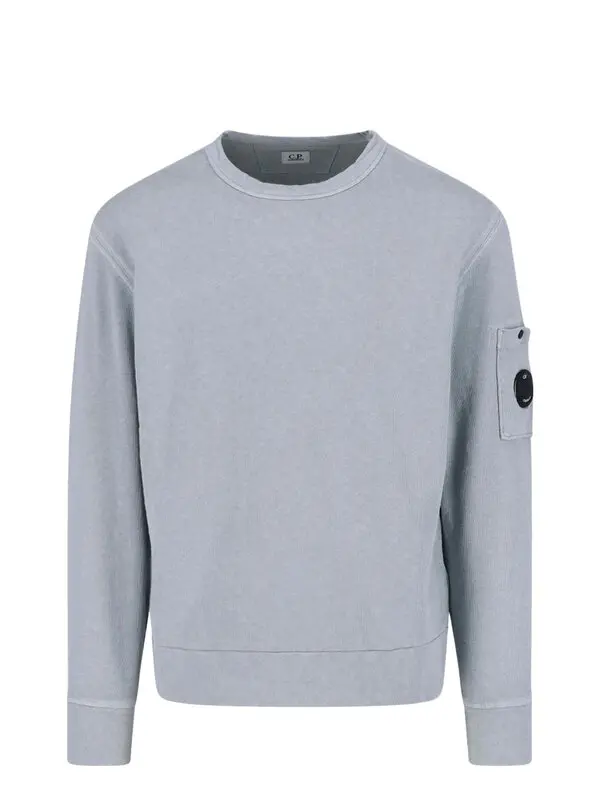 C.P. COMPANY 100% Cotton Sweatshirt With Half Zip - Blue