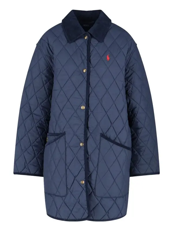 Polo Ralph Lauren Quilted Jacket With Embroidered Logo - Blue