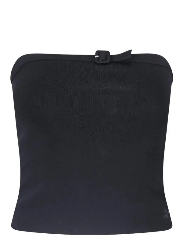 COURREGES Viscose-blend Cropped Top - Black