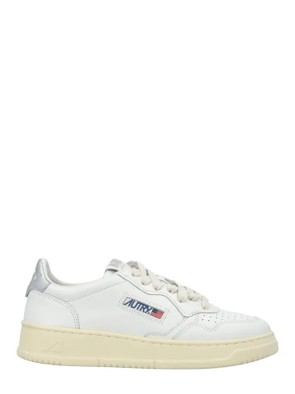 AUTRY Low-top Leather Sneakers With Perforated Panels - Bianco