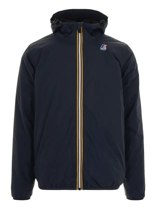 K-WAY Quilted Padded Hooded Down Jacket - Blue Depth