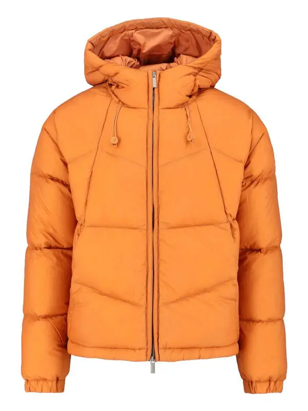K-WAY Quilted Hooded Down Puffer Jacket - Orange