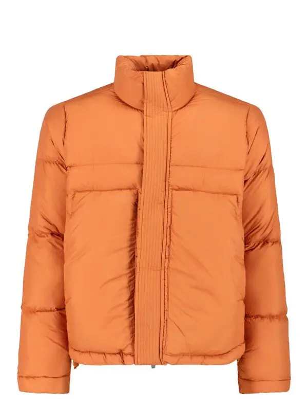 K-WAY Quilted Puffer Jacket With Stand Collar - Orange