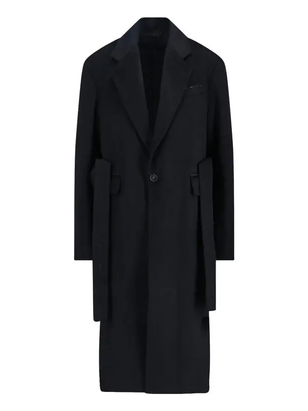 SETCHU 100% Cashmere Jacket With Notch Lapel And Belted Detail - Black