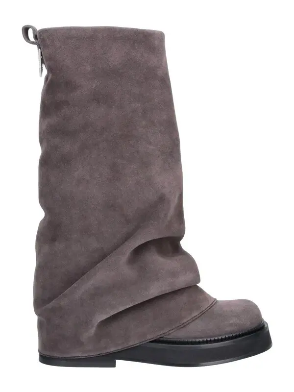 Attico Zip-front Suede Boots - Brown