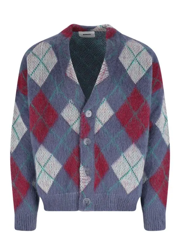 BONSAI Argyle Knit Cardigan - Multicolour
