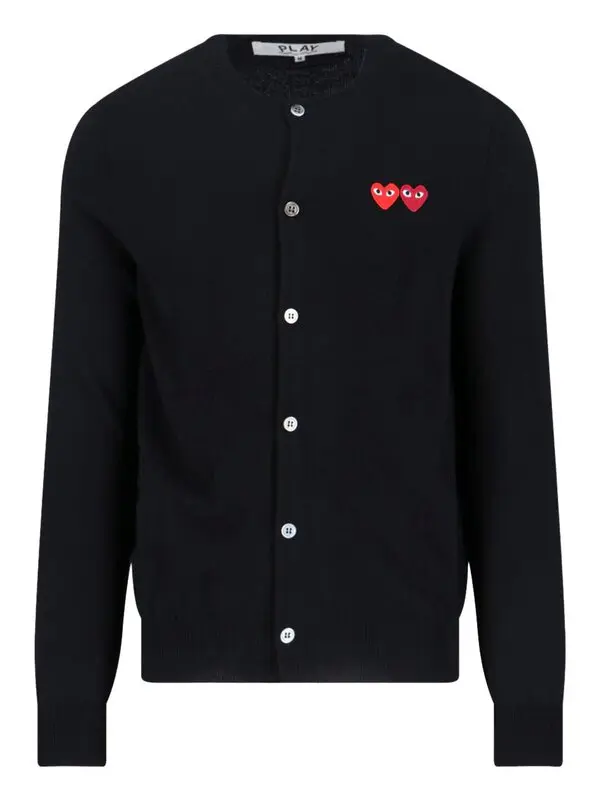 Play Comme Des Garcon Cardigan With Heart Logo - Black