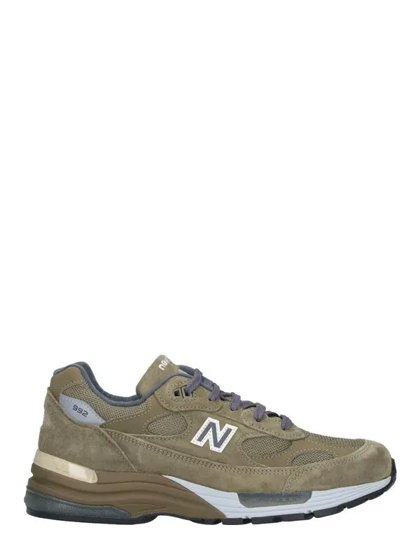 NEW BALANCE Suede And Mesh Lace-up Sneakers - Green