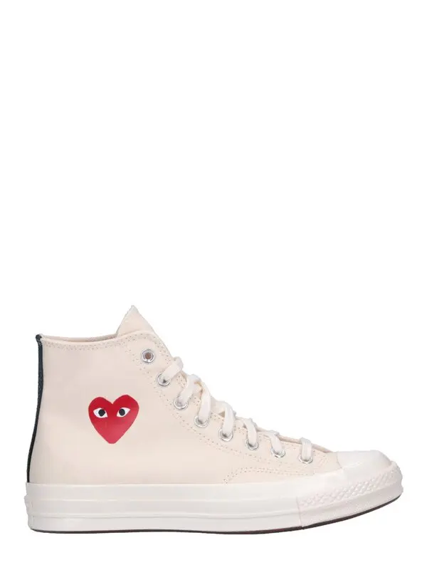 Play Comme Des Garcon High Top Canvas Sneakers - Beige