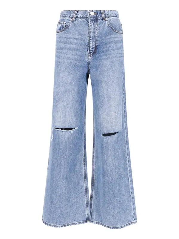 DUNST Classic Light Wash Distressed Jeans - Blue