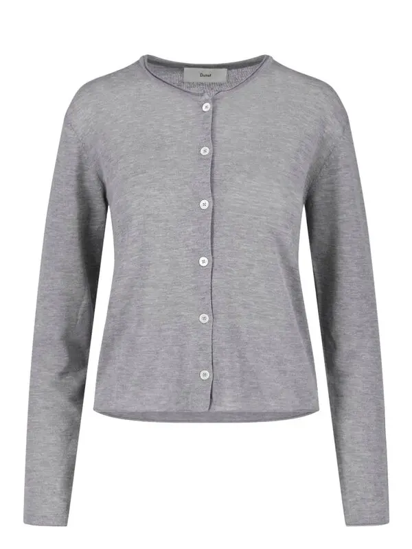 DUNST Button-front Knit Cardigan - Grey