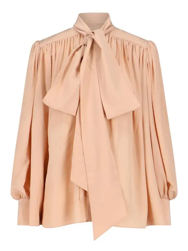 Chloé Silk Bow Detail Shirt - Pink