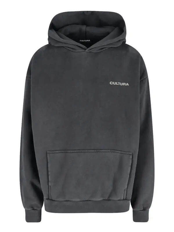 CULTURA Cotton Hooded Sweatshirt - Grey