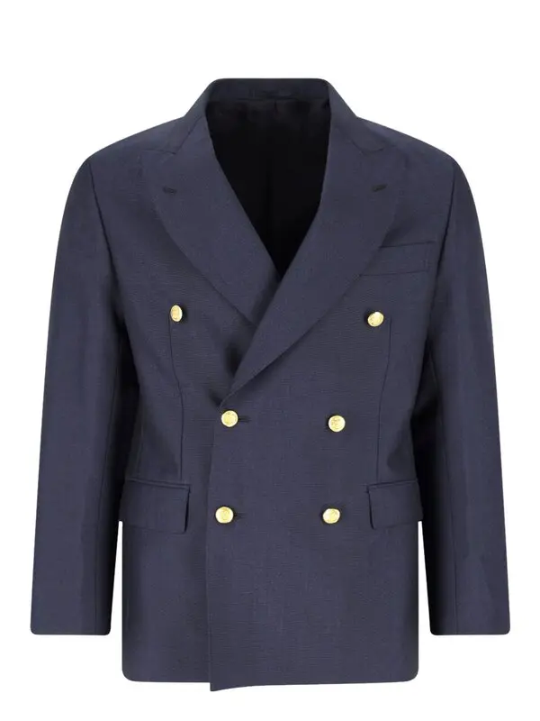 KAPTAIN SUNSHINE Double-breasted Blazer Jacket - Blue
