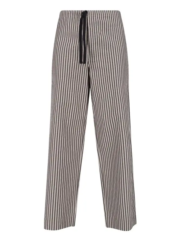 KAPTAIN SUNSHINE 100% Cotton Tapered Trousers With Drawstring Waist - Brown