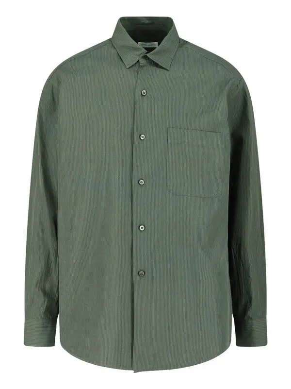 KAPTAIN SUNSHINE Textured Long Sleeve Button-up Shirt - Green