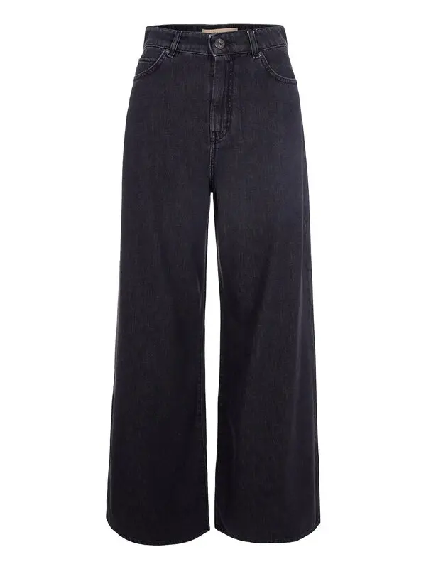 Max Mara High Rise Wide Leg Jeans - Nero