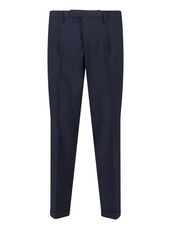 BRIGLIA 1949 Tailored Wool-blend Trousers - Blue