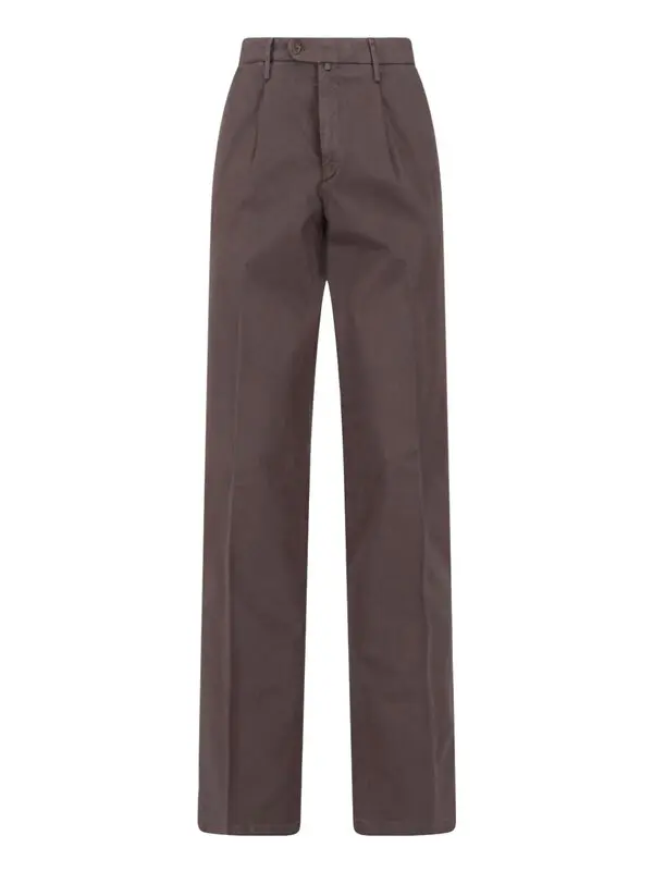 BRIGLIA 1949 Stretch Cotton Trousers - Brown