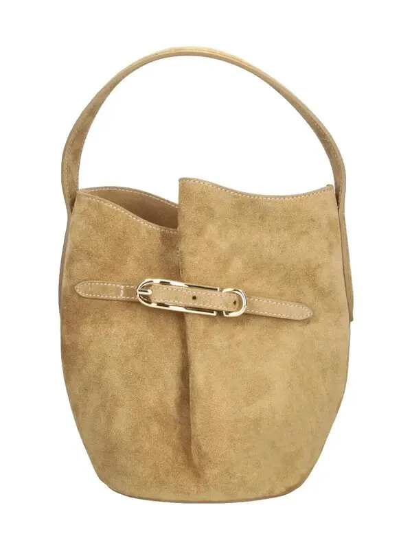 LIFFNER Soft Cow Suede Shoulder Bag - Beige