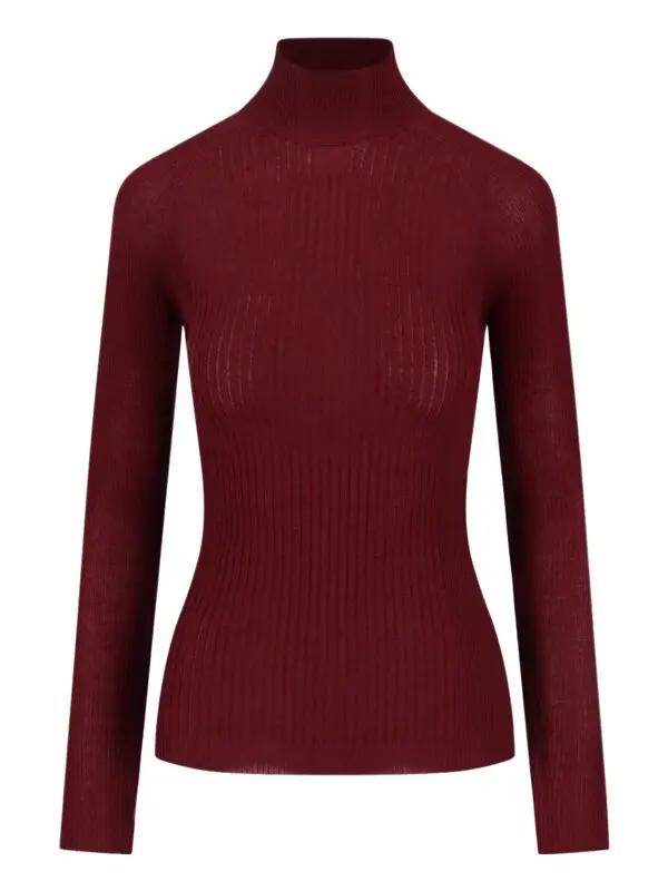 SA SU PHI Cashmere Silk Turtleneck Sweater - Red