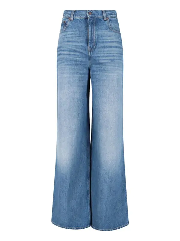 Chloé Denim Jacket With Leather Patch Accents - Blue