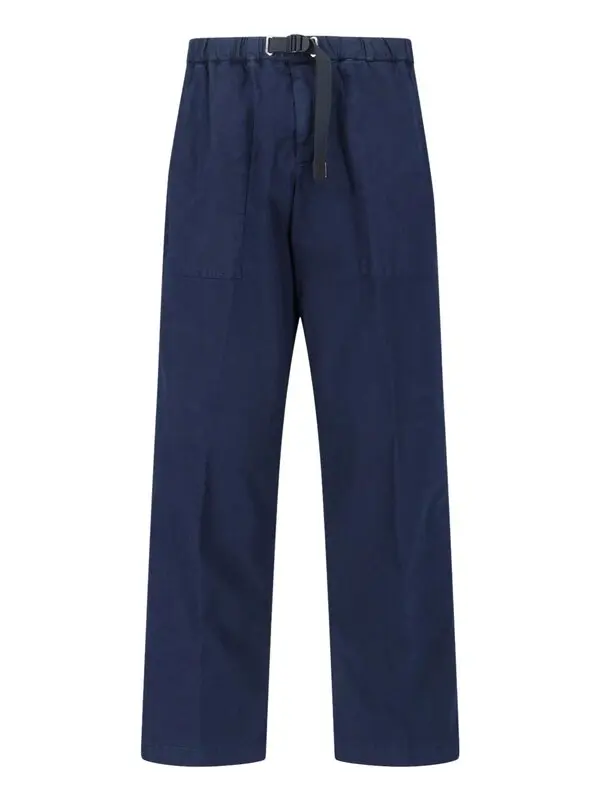 WHITE SAND Stretch Cotton Trousers - Blue