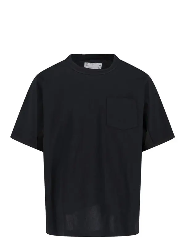 Sacai 100% Cotton T-shirt - Black